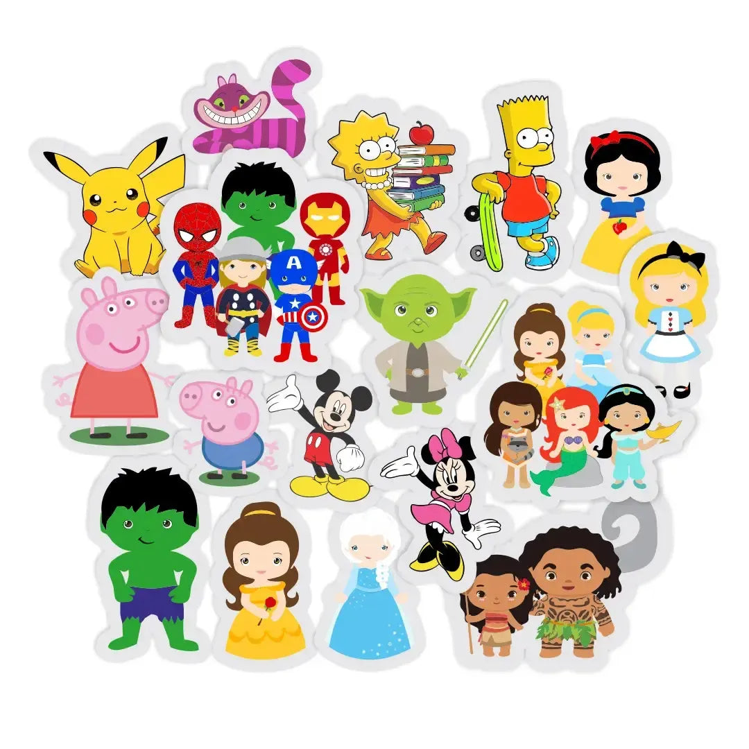 Bloquinho com 35 Adesivos de Personagens, Princesas e Super-Heróis